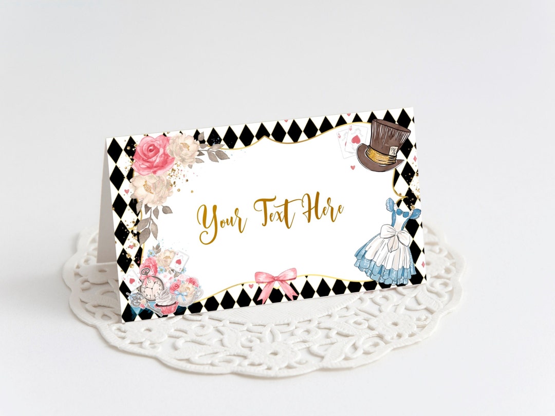 Editable Alice in Wonderland Food Tag, Buffet Tent Card, Food Labels ...