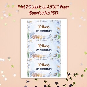 Editable Under the Sea Gable Box Label, Oneder the Sea Favor Box Label ...