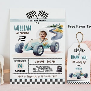 Editable Start Your Engines Race Car Birthday Invitation Template ...