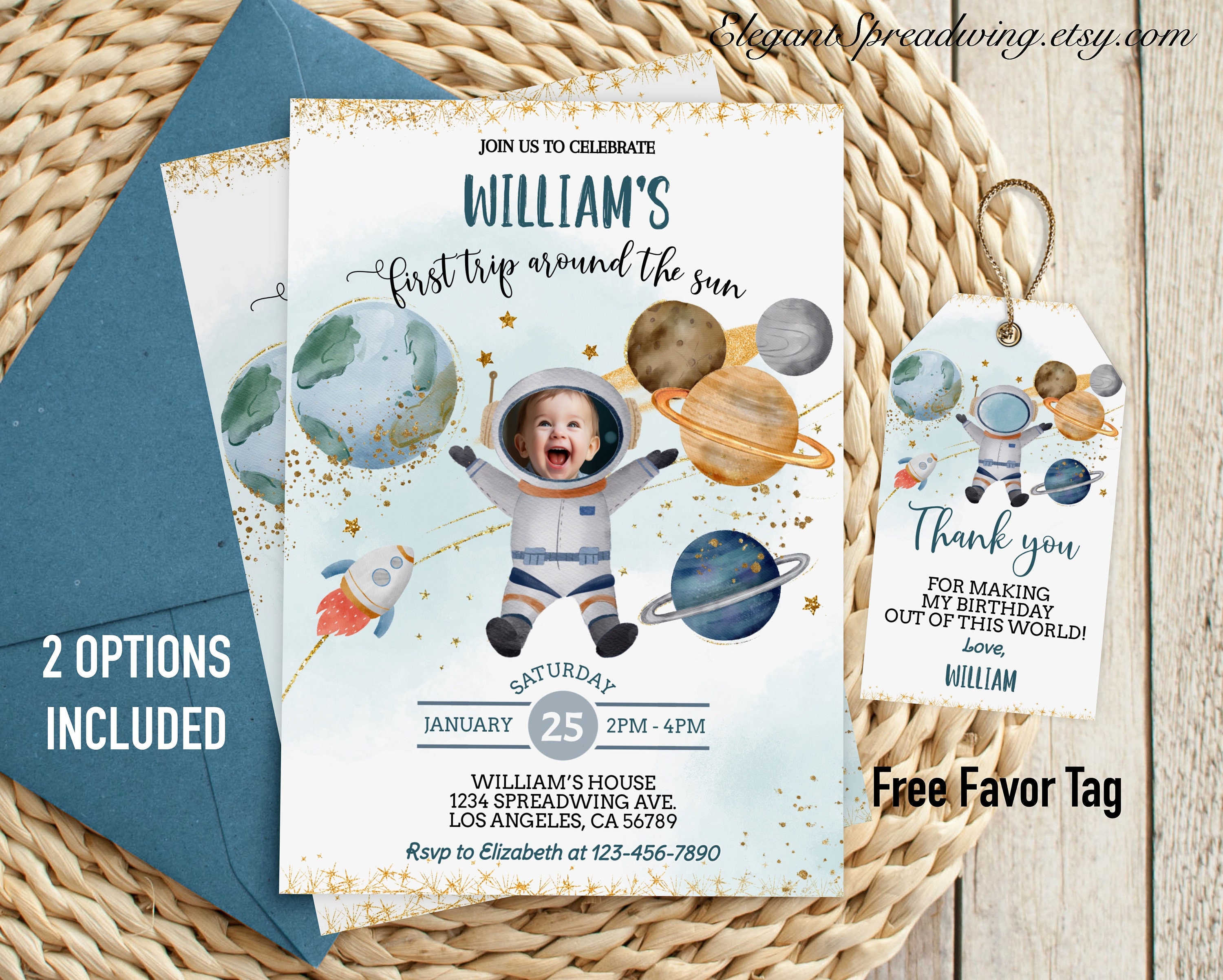 Astronaut Invitation Etsy