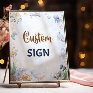 Editable Under the Sea Welcome Sign, Oneder the Sea Custom Sign, First ...