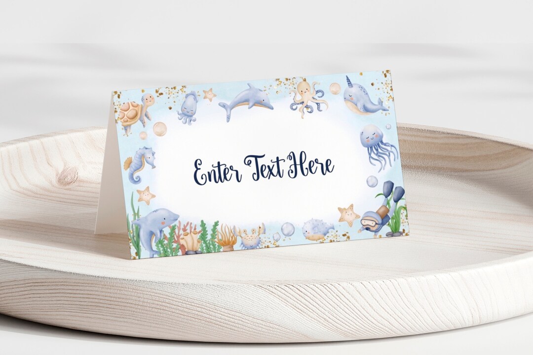 Editable Under the Sea Food Card, Food Tag Buffet Tent Card, Food Label ...
