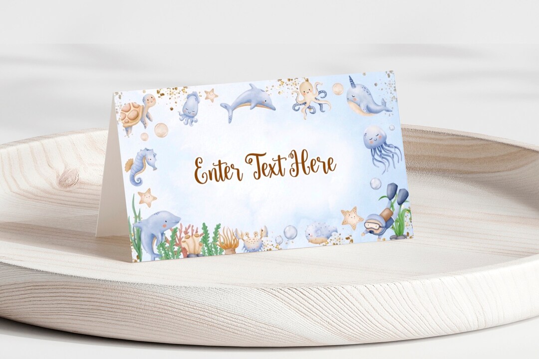 Editable Under the Sea Food Card, Food Tag Buffet Tent Card, Food Label ...