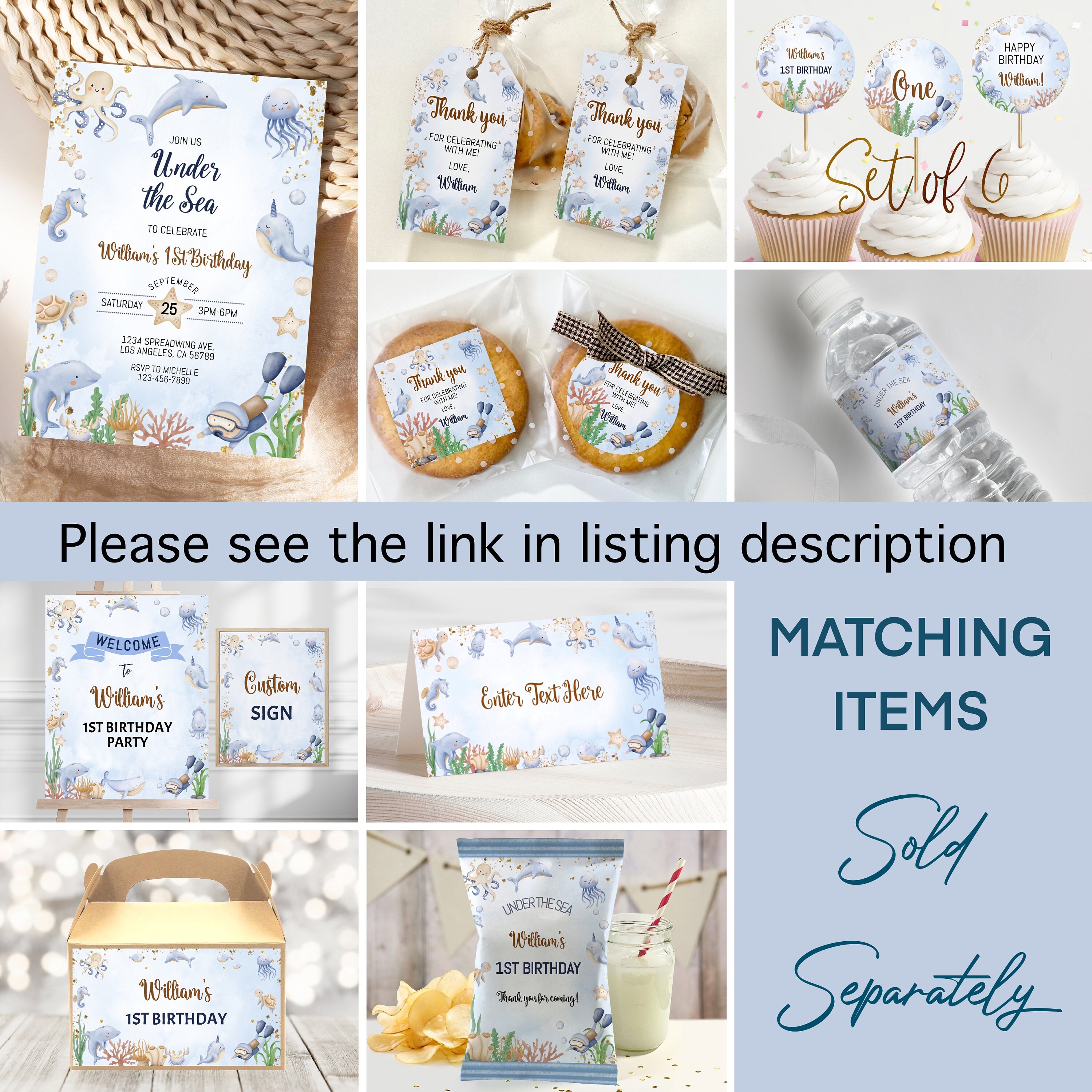 Editable Under the Sea Milestone Sign Poster, Oneder the Sea First ...