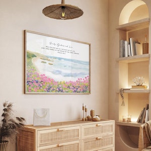 Surely Goodness and Love Psalm 23:6 Christian Watercolor Coastal ...