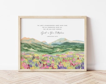 Great is Your Faithfulness Lamentations 3:22-23, Christian Wall Art ...