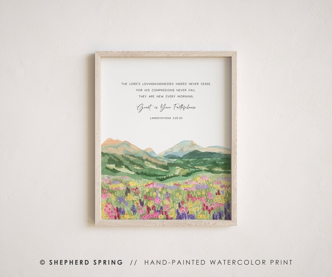 Great is Your Faithfulness - Lamentations 3:22-23, Christian Wall Art ...