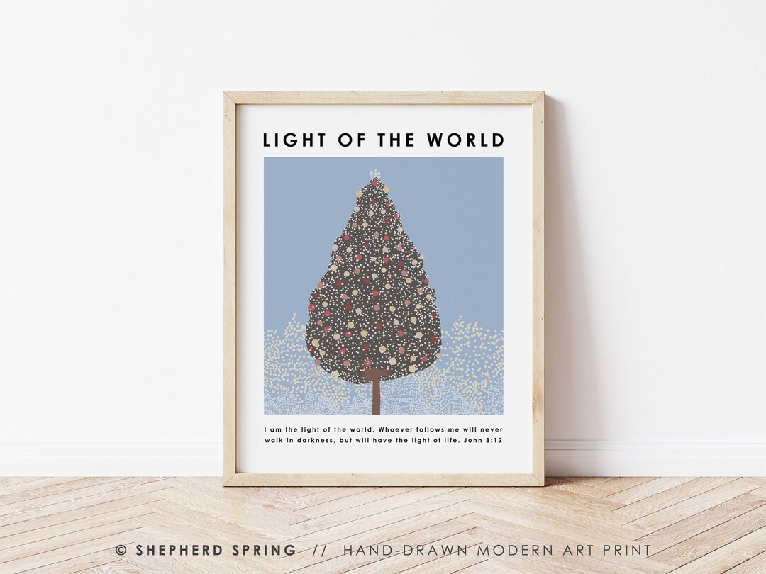 Light of the World - John 8:12, Christian Wall Art, Bible Verse Wall ...