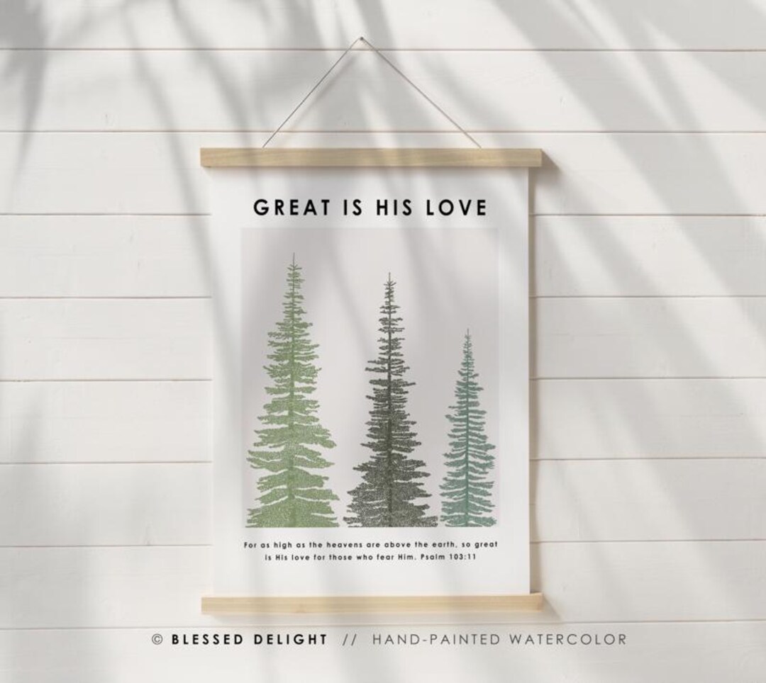 Hanging Canvas - Great is His Love for Us - Psalm 103:11, Christian ...
