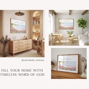 Surely Goodness and Love Psalm 23:6 Christian Watercolor Coastal ...