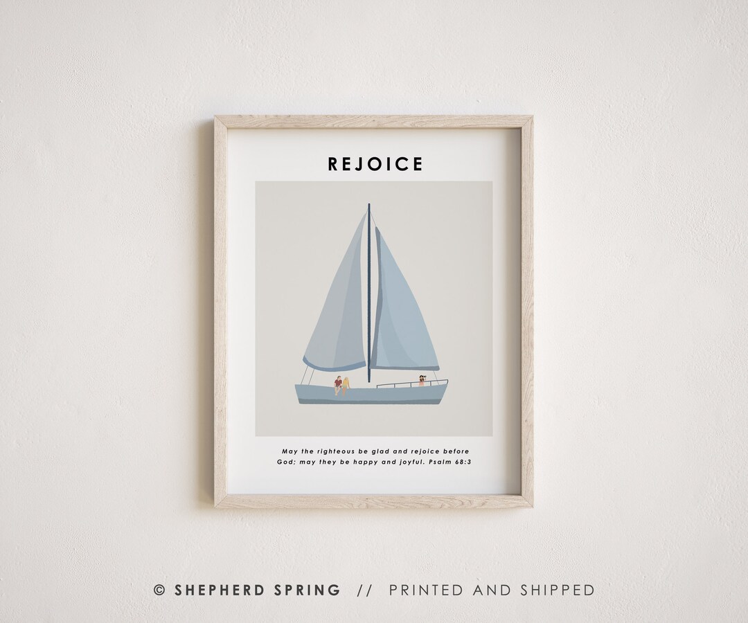 Christian Wall Art Sailboat Christian Gift With Scripture Artwork Ocean ...