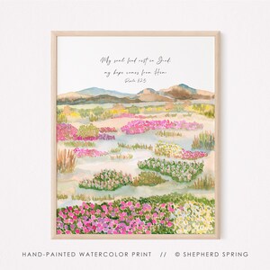 Find Rest in God Psalm 62:5, Christian Wall Art, Christian WATERCOLOR ...