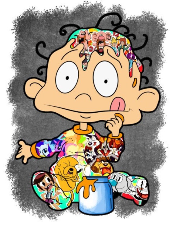 Digital Filled Cartoon Character 80's Baby Sublimation Vintage Cartoon ...