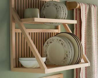 Wooden Plate Rack - Etsy