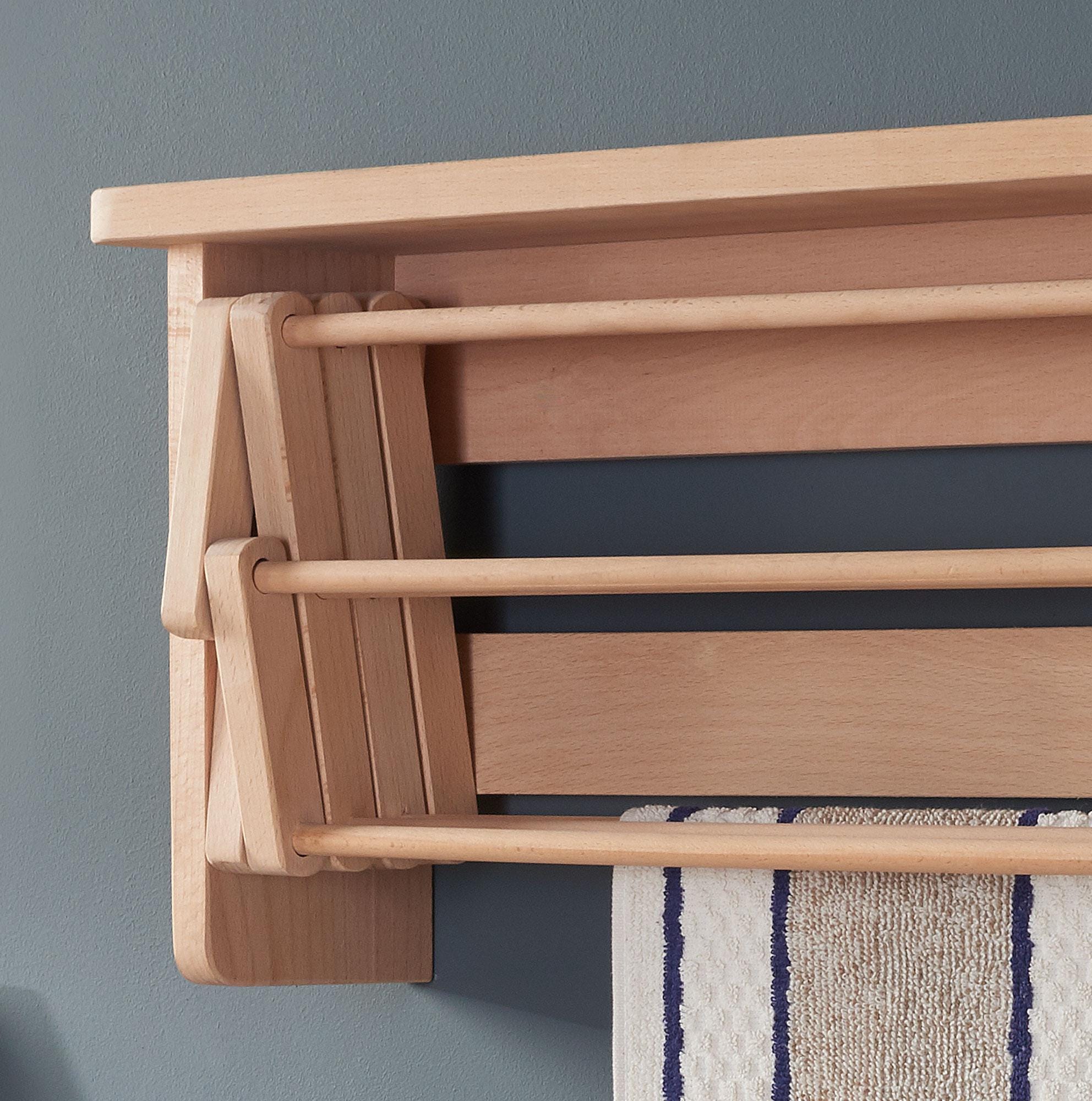Extendable Drying Rack With Shelf | Wall Mounted Clothes Airer Dryer ...