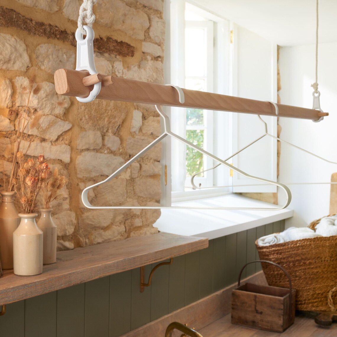 Pulley Operated Hanging Clothes Rail - Etsy