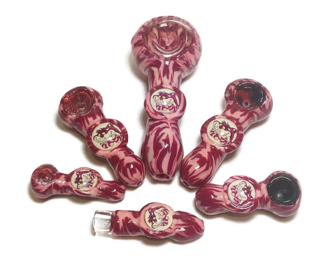Cheshire Cat Glass Smoking Pipe, Girly Pipes, Unique, Glass Smoking ...