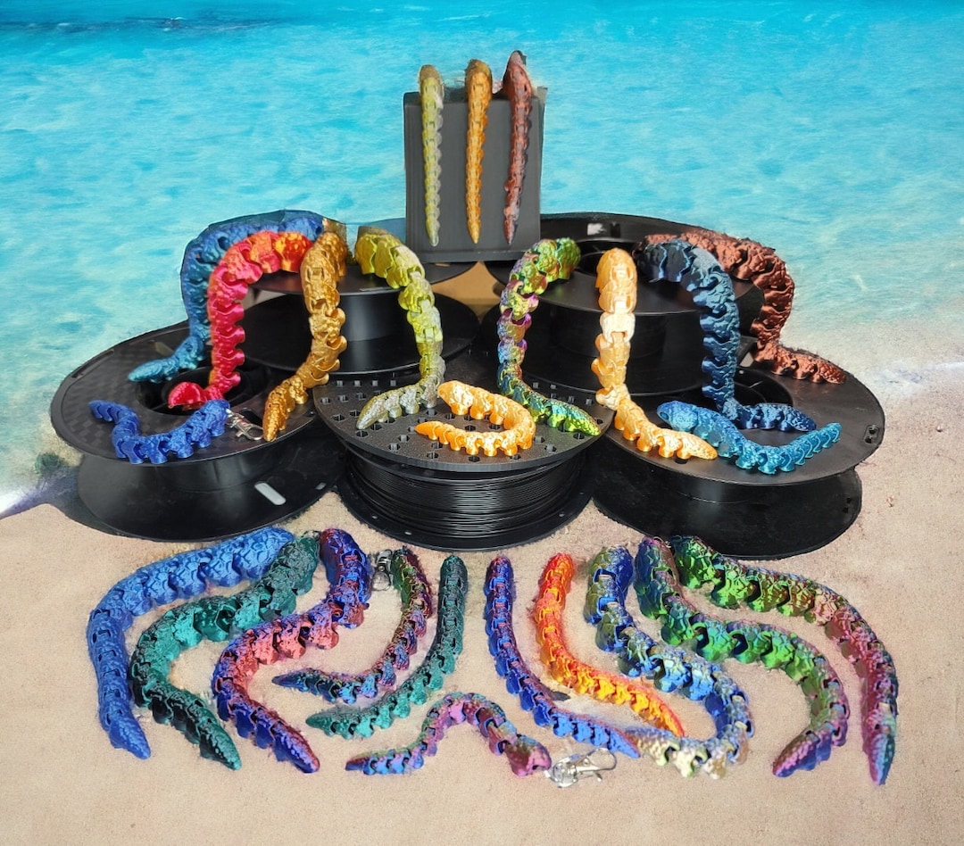 3d Printed Octopus Tentacle Keychains as Seen on Tiktok, Octopus Fidget ...