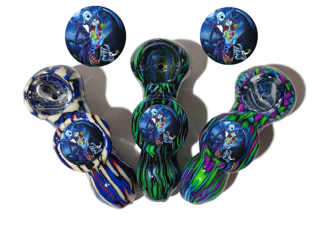 Custom Jack and Sally NBC Smoking Pipe, Clay Pipe, Girly Pipes, Glass ...