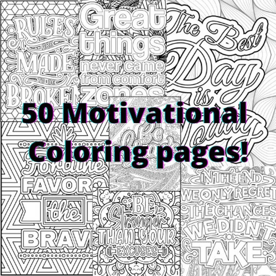50 Motivational Coloring Pages - Instant Dow - Etsy Canada