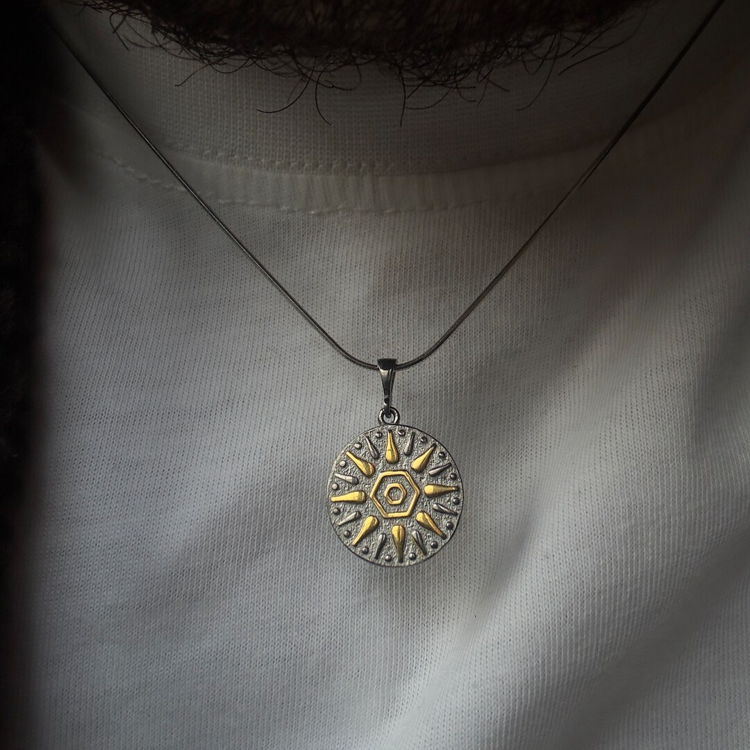 Sunburst Necklace, Sun Wealth Amulet Necklace Boho Mystic Eye Pendant ...