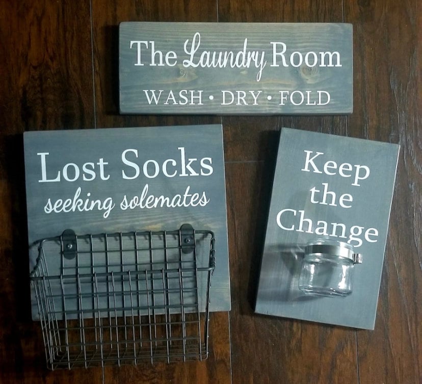Laundry Room Signs - 3pc Set - Etsy