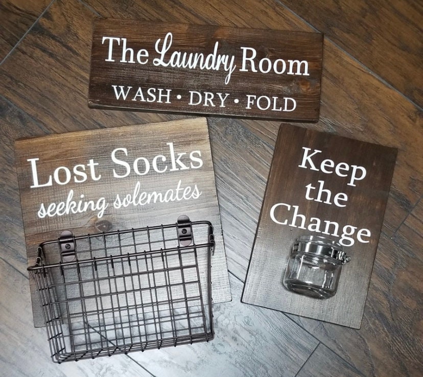 Laundry Room Signs - 3pc Set - Etsy