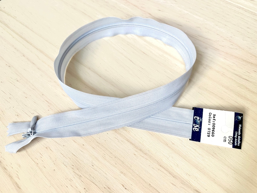 Light Blue Invisible Zipper 50cm / 20" - Long Pale Light Blue Concealed ...