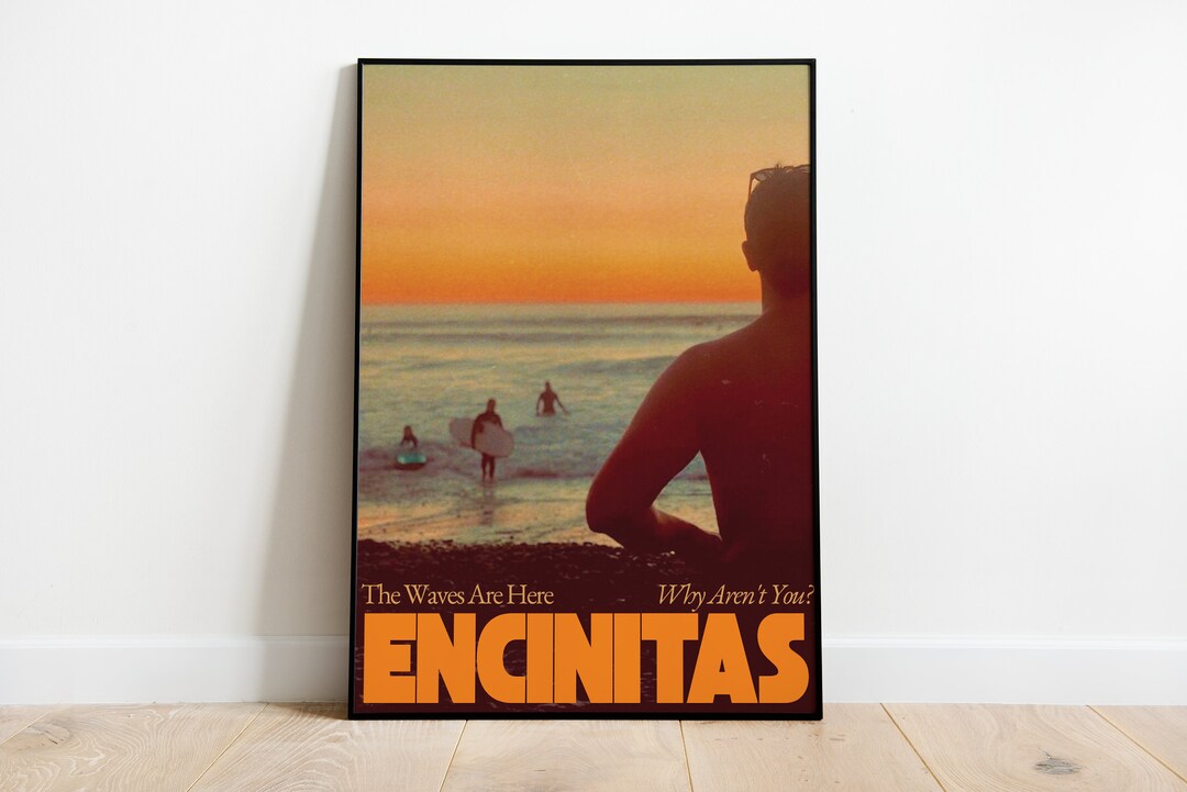 Encinitas, California Poster || California Art || Travel Poster || Surf Art - Etsy
