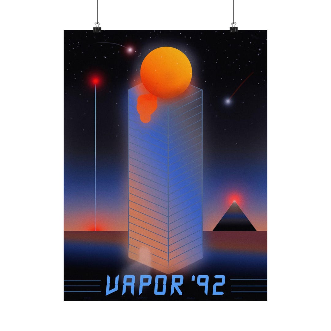 VAPOR '92 POSTER - Large Format Vaporwave Print, 80s Vibe Artwork - Etsy