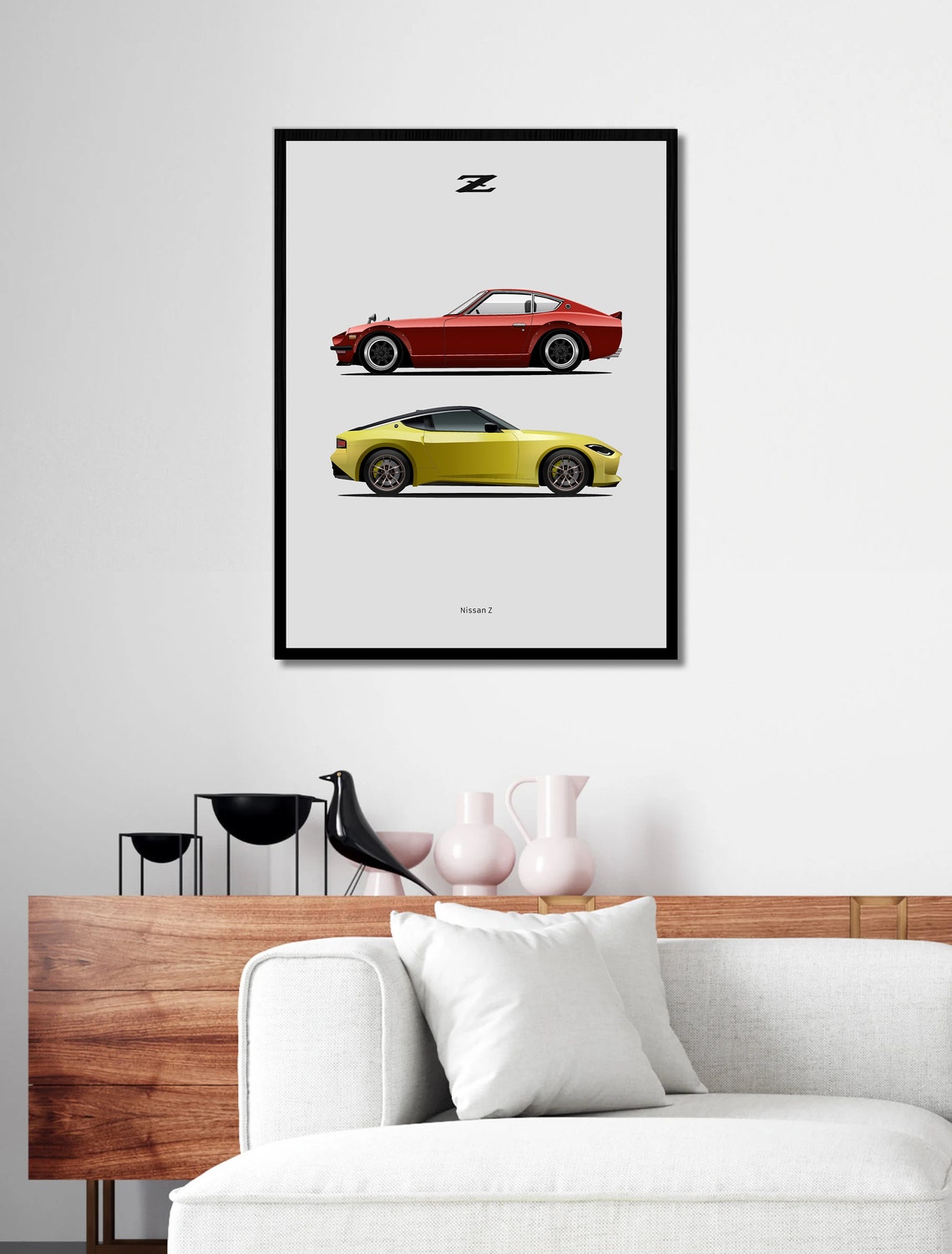 Nissan Fairlady Z X Datsun 280Z Car Poster, Hand Illustrated Wall Art ...