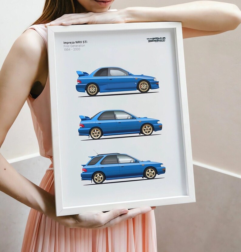 Subaru Impreza WRX STI First Generation coupe, Sedan, Wagon Car Poster ...