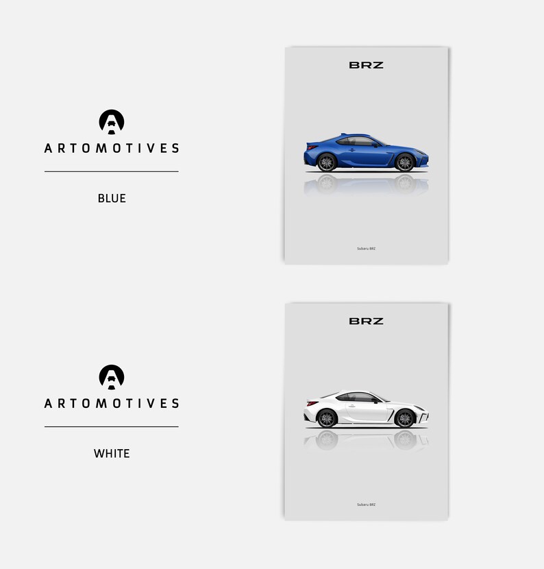 2022 Subaru BRZ Car Poster, Illustrated Wall Art Print, Decor Gift for ...