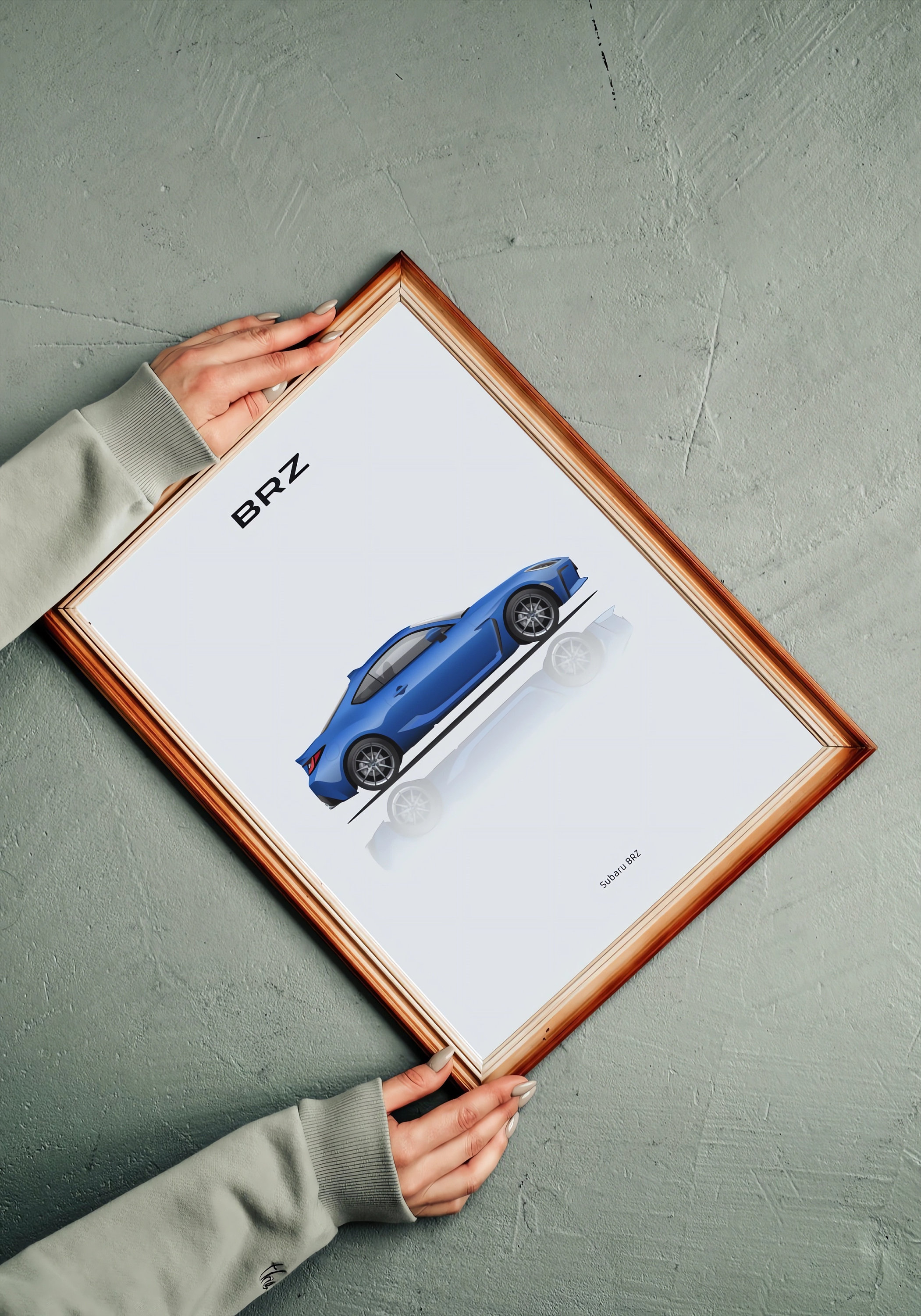 2022 Subaru BRZ Car Poster, Hand Illustrated Wall Art Print, Decor Gift ...