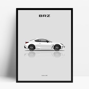 2022 Subaru BRZ Car Poster, Illustrated Wall Art Print, Decor Gift for ...