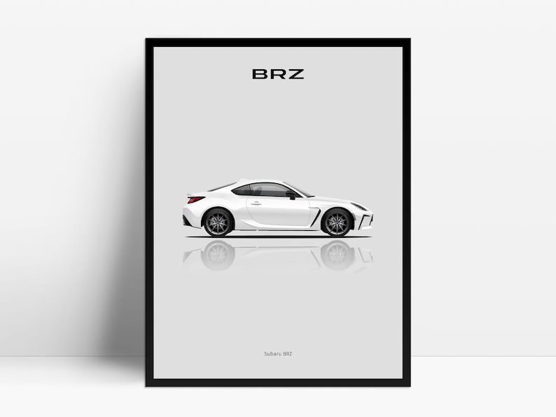 2022 Subaru BRZ Car Poster, Illustrated Wall Art Print, Decor Gift for ...