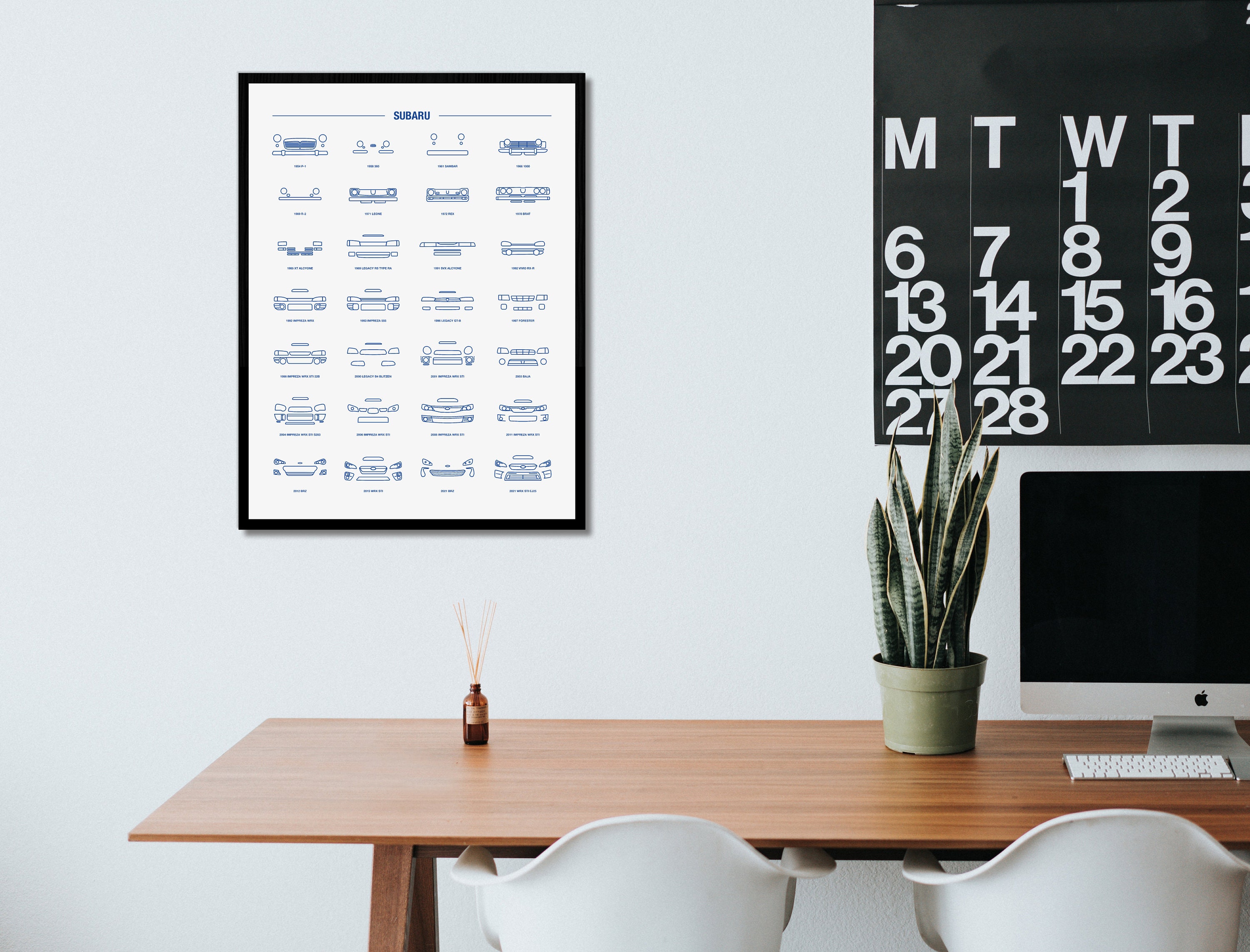 Subaru History, Timeline, Generations Car Models Poster, Hand ...