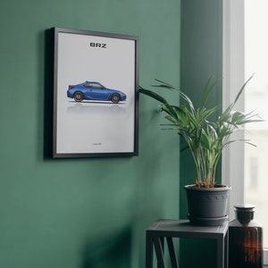 2022 Subaru BRZ Car Poster, Hand Illustrated Wall Art Print, Decor Gift ...