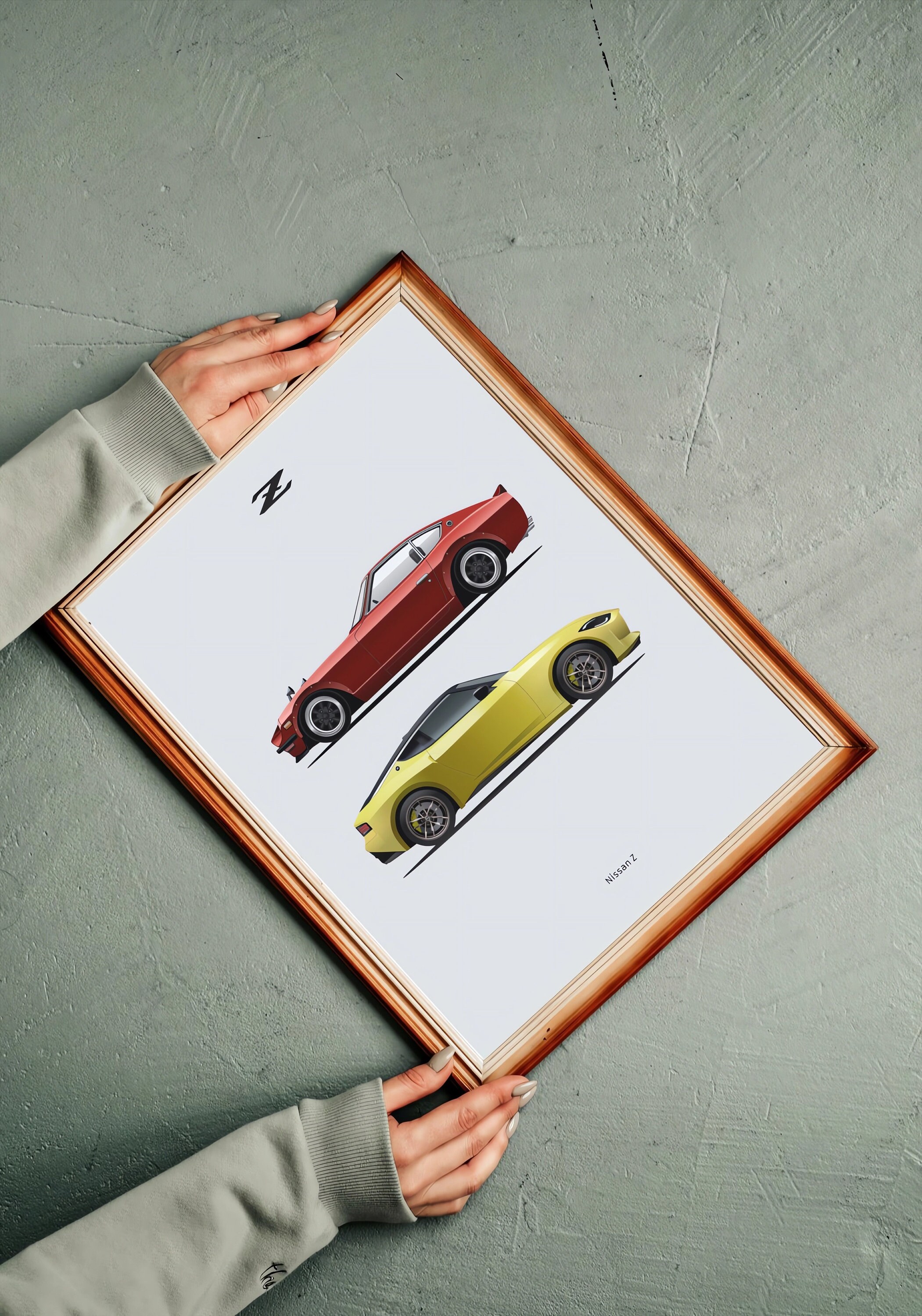 Nissan Fairlady Z X Datsun 280Z Car Poster, Hand Illustrated Wall Art ...