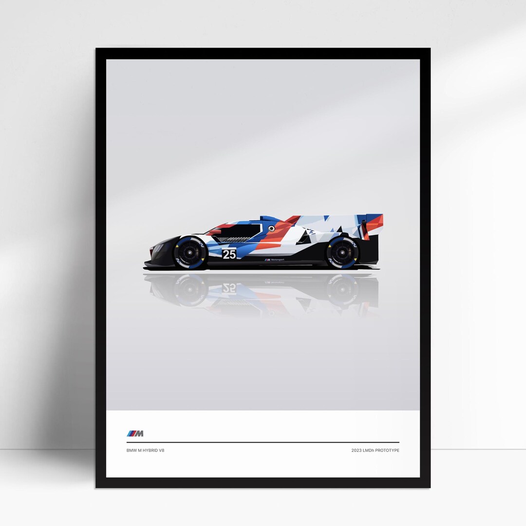 BMW M Hybrid V8 Hypercar Car Poster, Illustrated Wall Art Print, Decor ...