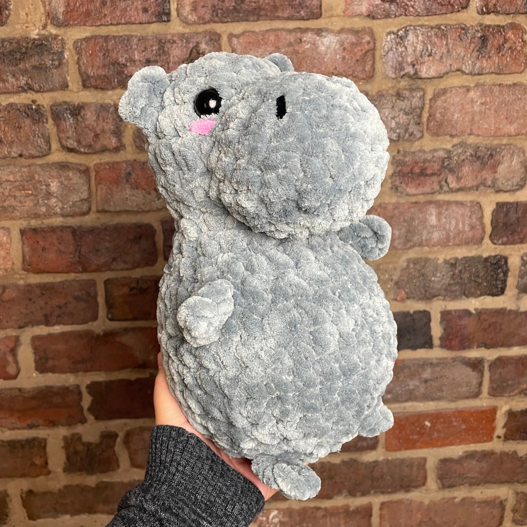 Large Grey Hippo Ready-to-ship Plushie Decor Kawaii - Etsy
