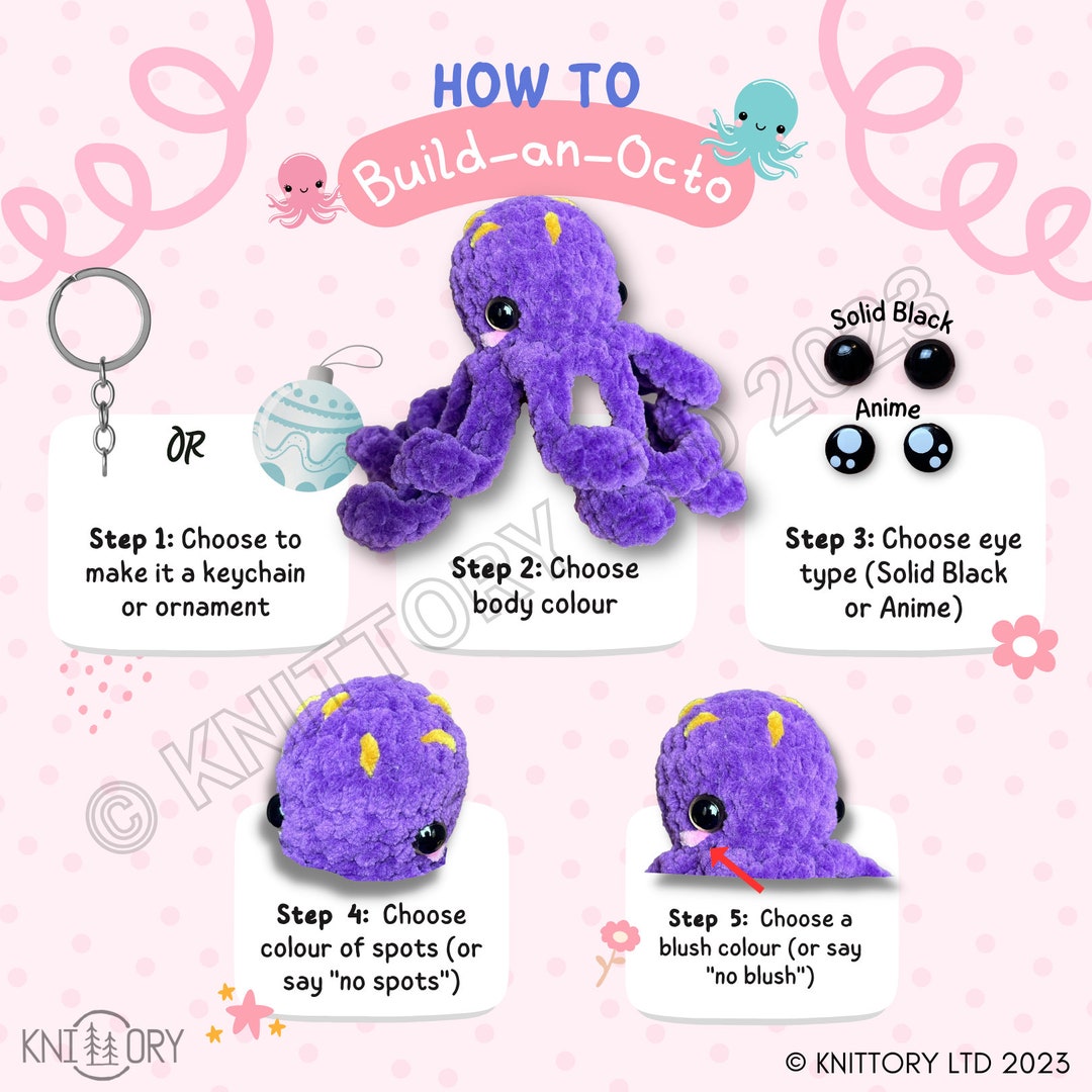 Medium Build-an-octo! ~ Build-a-plushie ~ Custom Octopus Plushie ...
