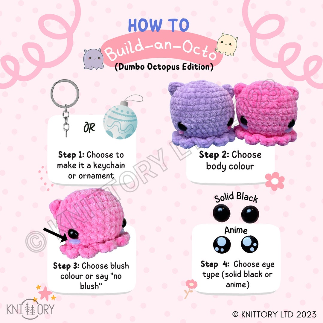 Build-a-dumbo Octopus! ~ Build-a-plushie ~ Custom Dumbo Octopus ...