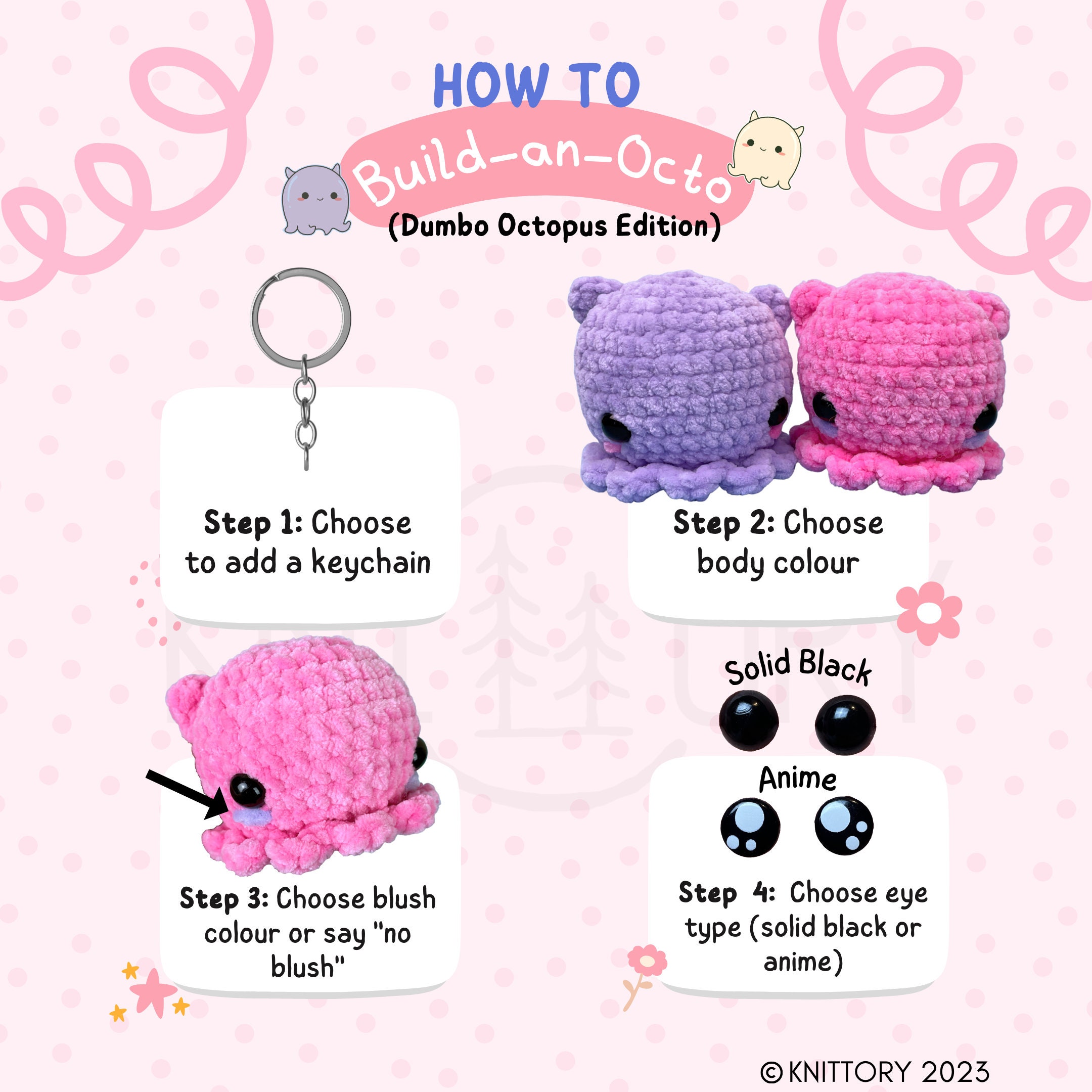 Build-a-dumbo Octopus Build-a-plushie Custom Dumbo - Etsy UK