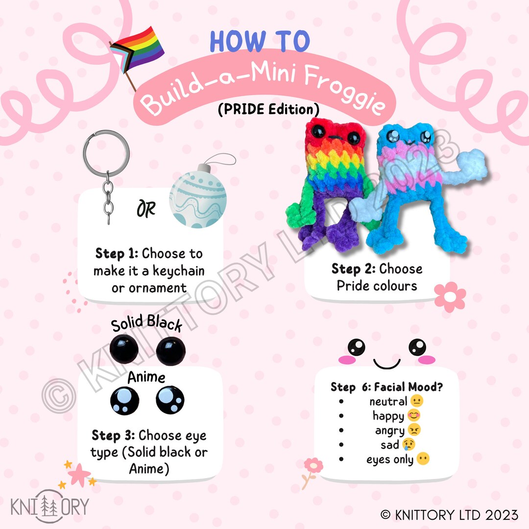 PRIDE Build-a-mini Froggie! ~ Build-a-plushie ~ Custom Pride Plushie ...