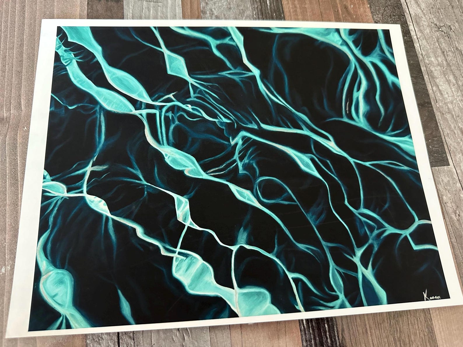 Surface Water Art Print, Based on Original Water Oil Painting, Blue ...