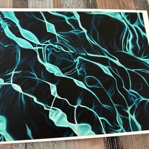 Surface Water Art Print, Based on Original Water Oil Painting, Blue ...