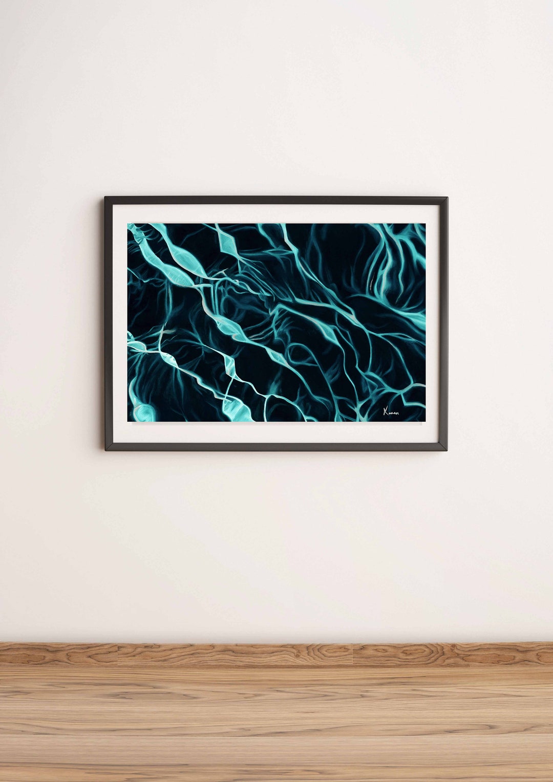 Surface Water Art Print, Based on Original Water Oil Painting, Blue ...