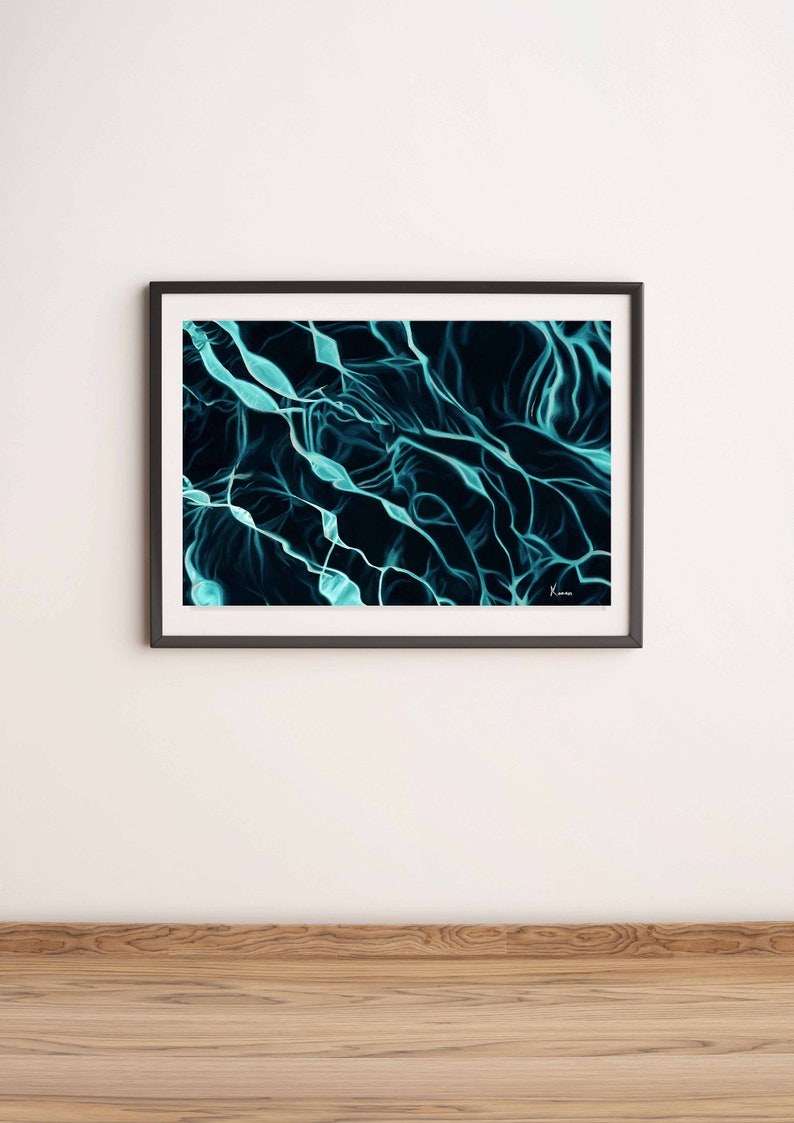 Surface Water Art Print, Based on Original Water Oil Painting, Blue ...
