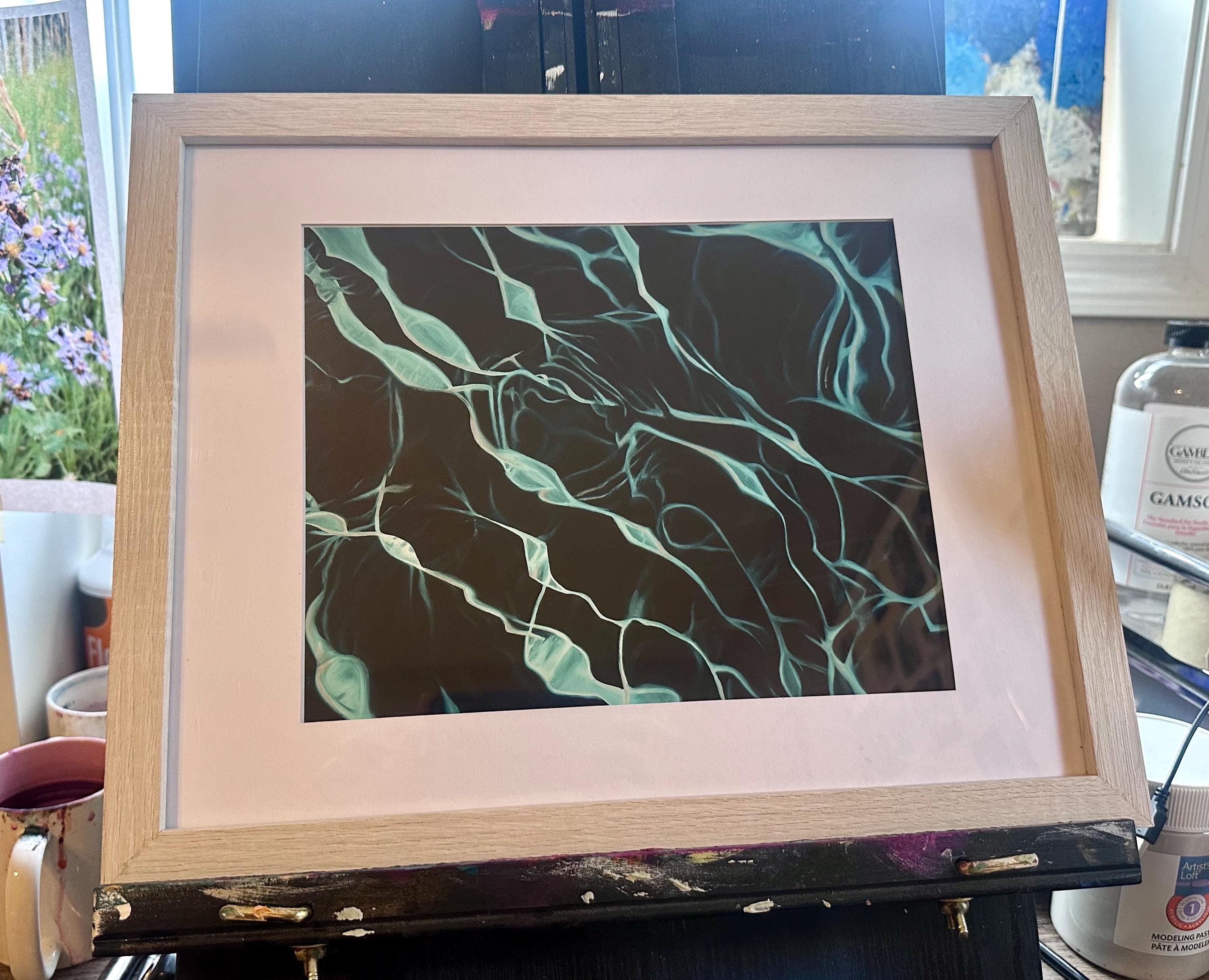 Surface Water Art Print, Based on Original Water Oil Painting, Blue ...